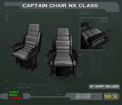 Second Life Marketplace - [SFX] Captain Chair NX Class